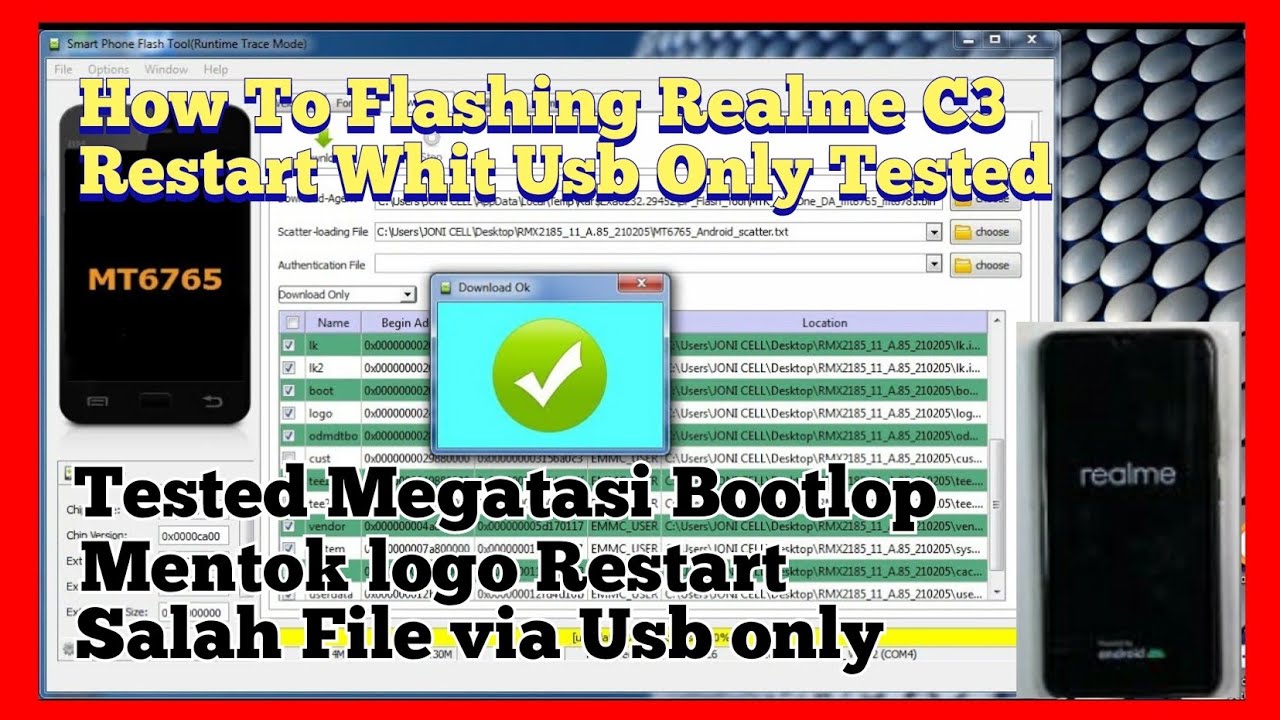 Cara Flash Firmware realme C3 Usb Only - YouTube