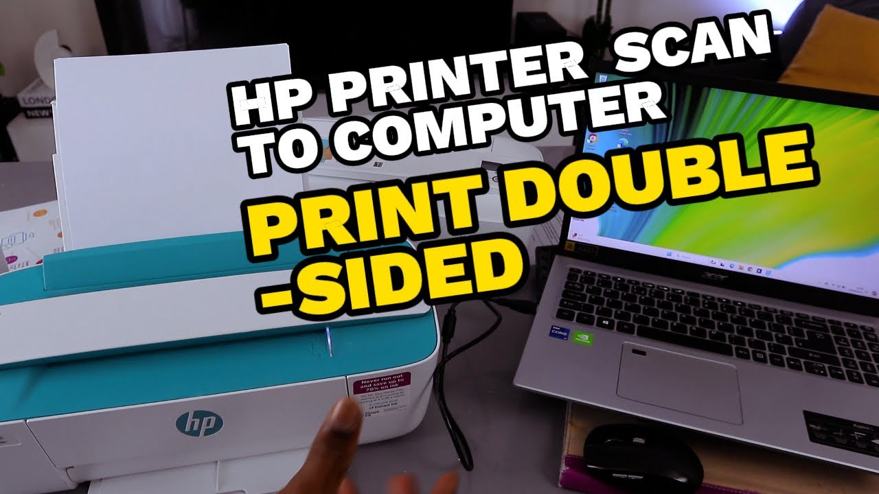 How To SCAN With HP DESKJET 3700E To COMPUTER With A USB CABLE , PRINT ...
