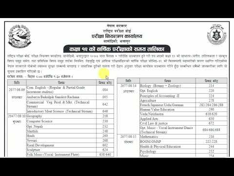 Exam Routine of class 12||routine published date 2077/07/06 ...