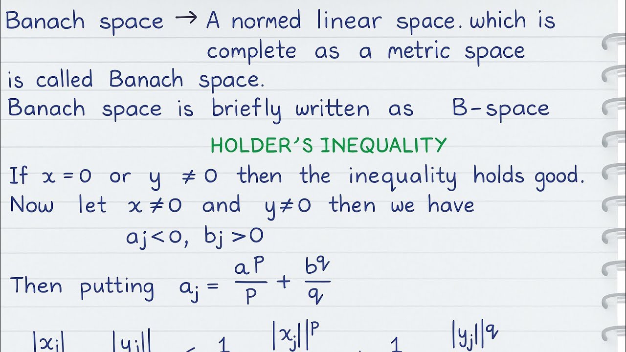 Functional Analysis| Normed Linear Space| Holder's Inequality| MJPRU ...