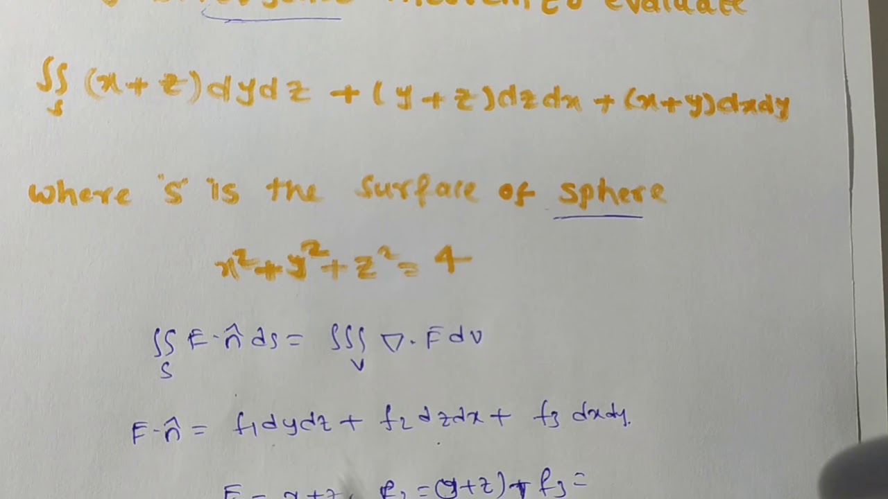 Applications of Gauss Divergence Theorem on Sphere - YouTube
