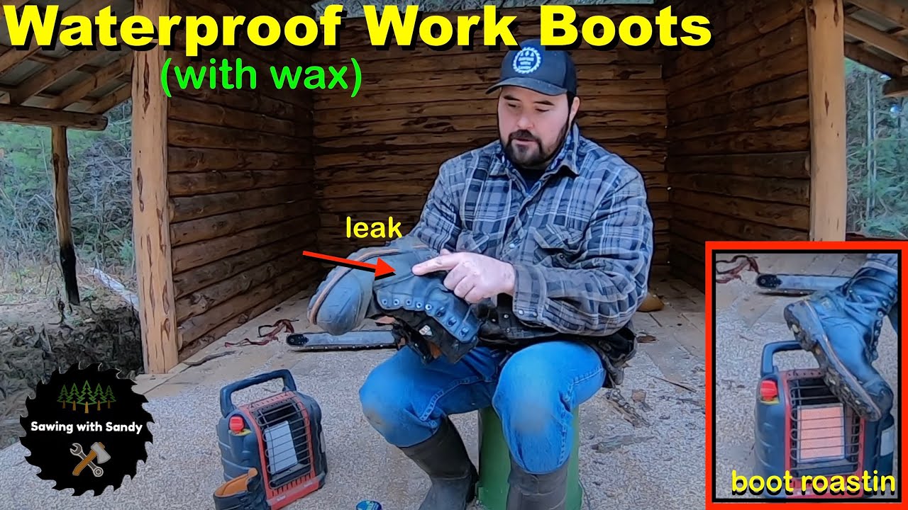 Waxing My Work Boots Makes Them Waterproof - YouTube