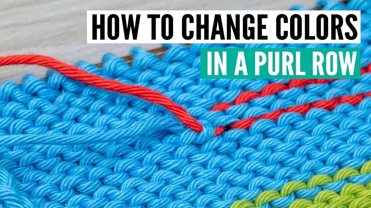 How to join a new color on the purl side [Twist & Weave purlwise] - YouTube