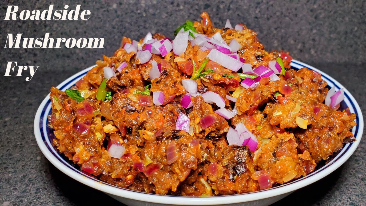 Roadside Mushroom Fry | Streetfood Mushroom| Roadside Kaalan recipe ...
