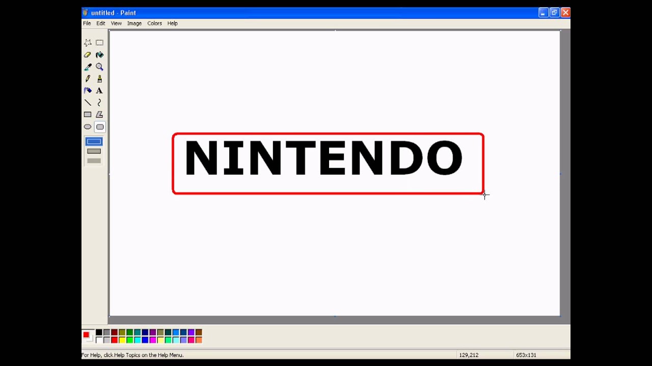 How to Draw the Nintendo logo in MS paint (HD) - YouTube