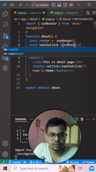 Navigation routing in Next js (part -2) || #ytshorts #shorts #coding #javascript - YouTube