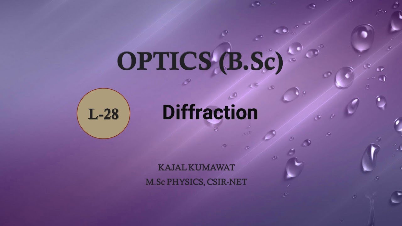 Lecture-28 Diffraction- Introduction - YouTube