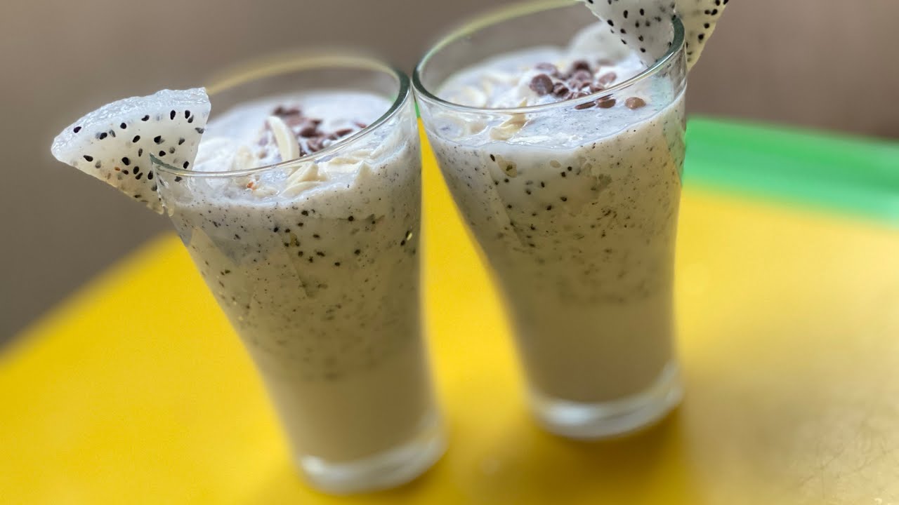 Exotic fruit —dragon fruit milk shake 🥤loaded with Chico chips...so ...