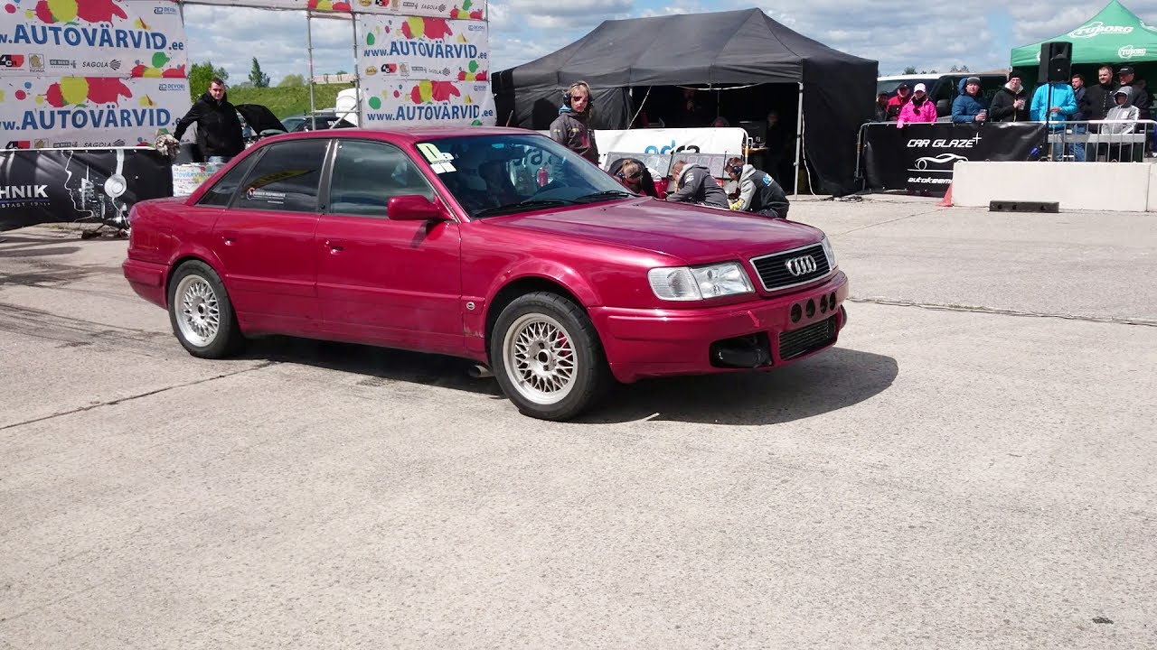 647PS Audi S4 C4 2.2T Quattro 1/8mile drag race - YouTube