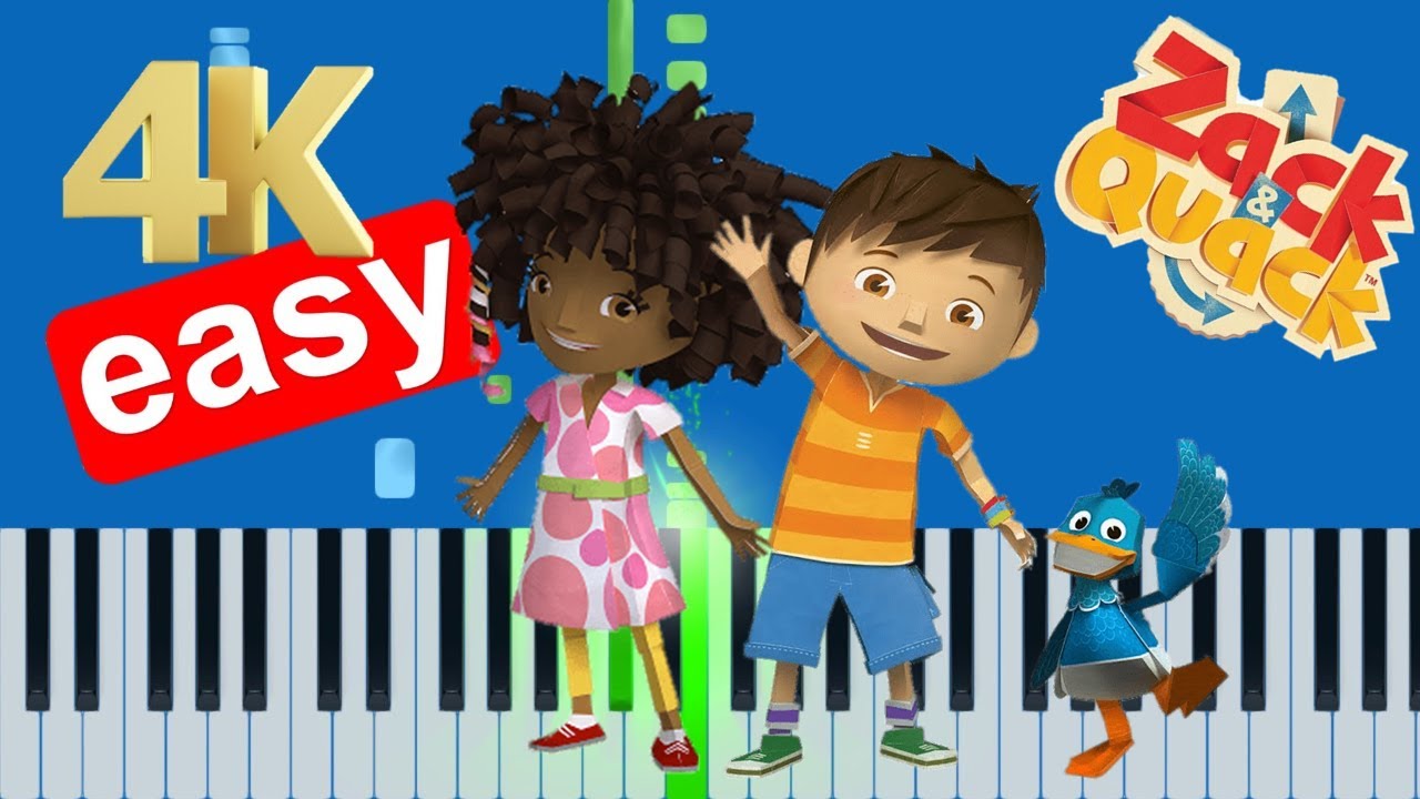 Zack & Quack Theme Song (Slow Easy Medium) Piano Tutorial 4K - YouTube