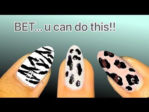 How to: 3 animal print designs in 3 mins..!!🦓🐆🐄 - YouTube