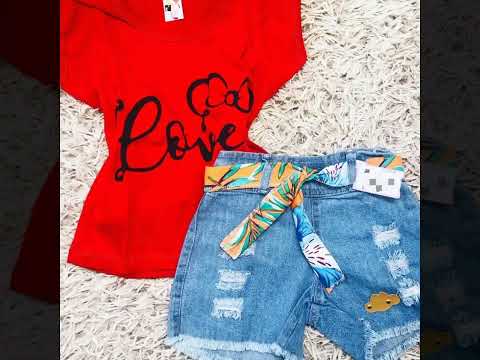conjunto menina short e blusinha
