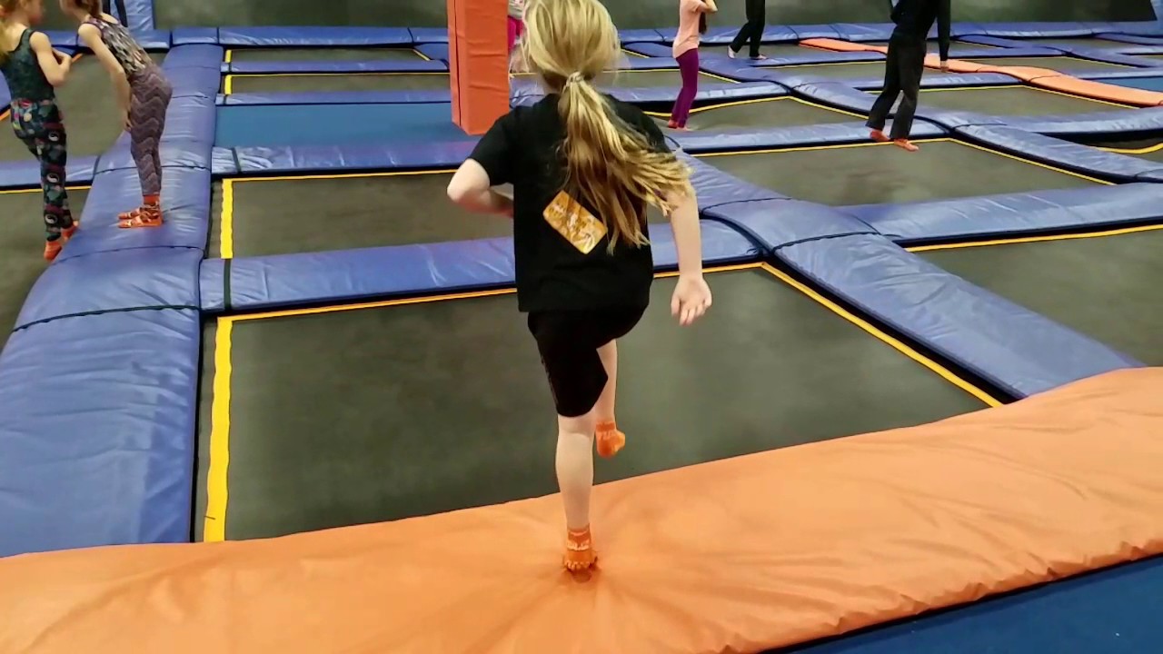 Anastasia at Sky Zone Jumping on Trampoline - YouTube