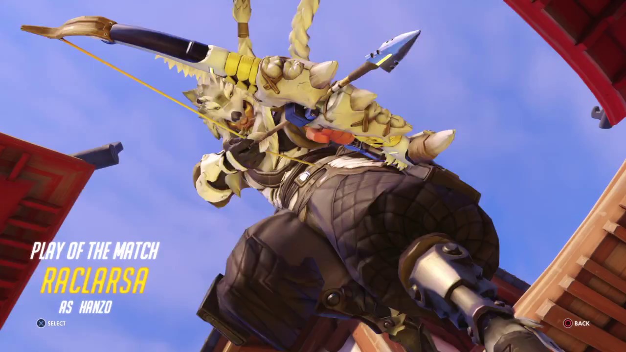 Overwatch PS4: Hanzo Headshot + Quad Kill Dragonstrike - YouTube