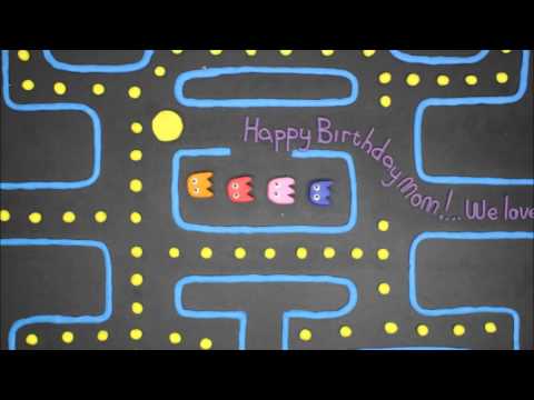 happy birthday pacman stopmotion video greeting/message - YouTube