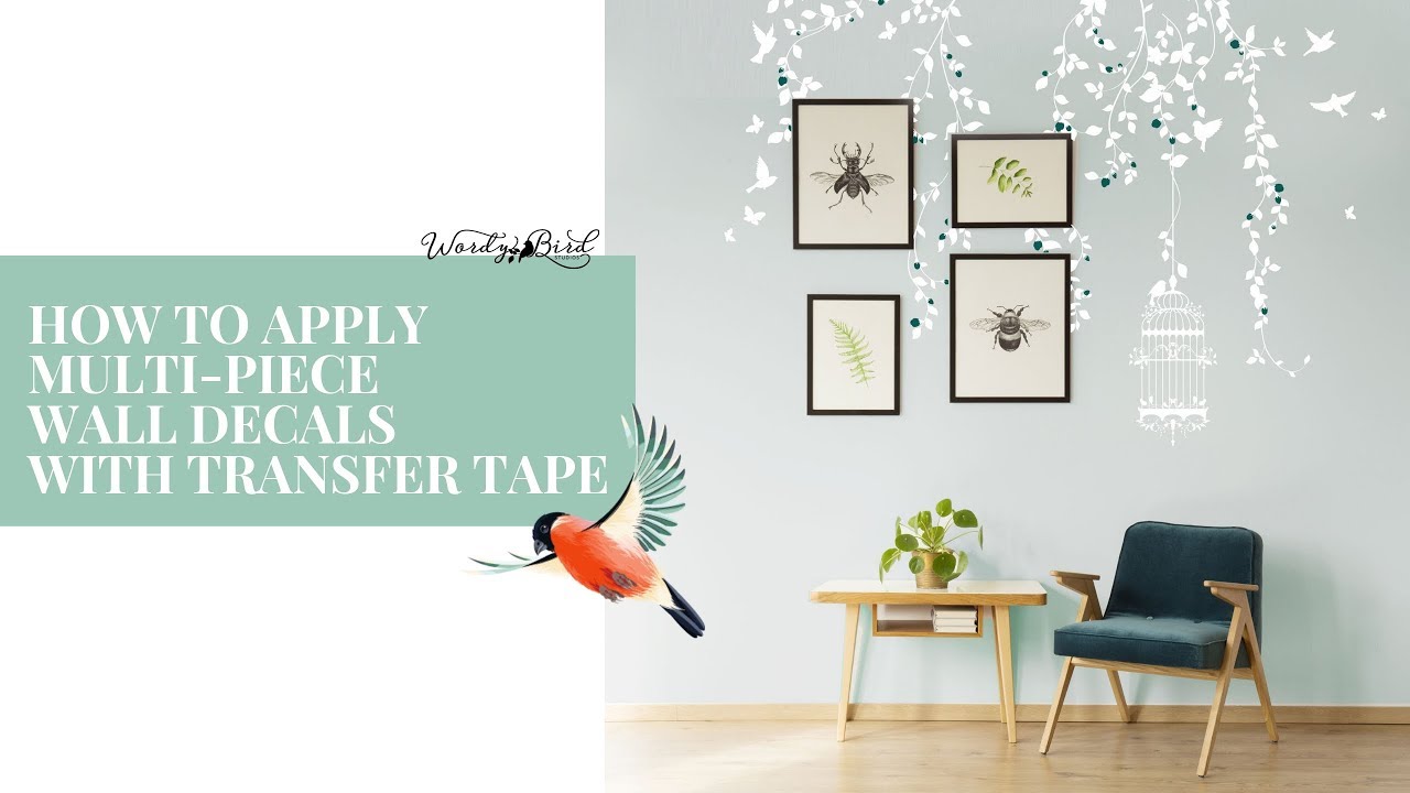 How to Apply Multi Piece Wall Decal Design - YouTube