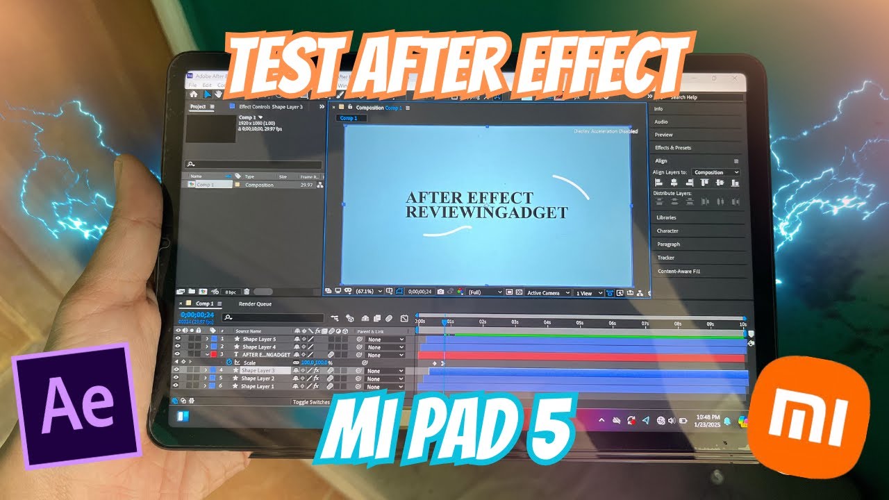 ADOBE AFTER EFFECT XIAOMI PAD 5 DUALBOOT WINDOWS 11 - YouTube
