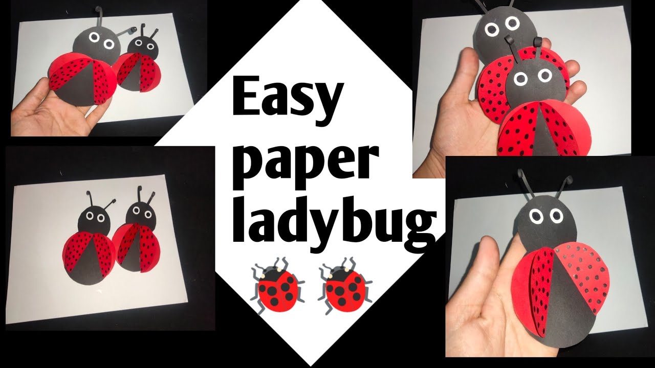 How to make paper ladybug step by step | easy paper crafts - YouTube