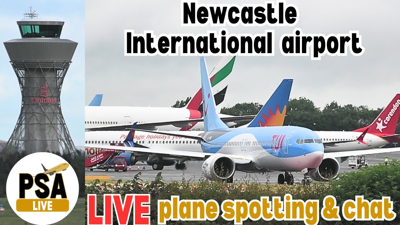 🔴LIVE Plane spotting action🔴'DOWN THE BARREL' runway views @ Newcastle ...