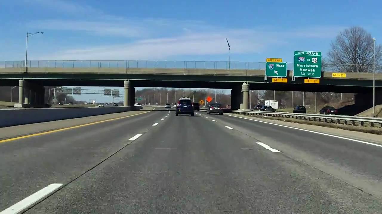 Bergen - Passaic Expressway (Interstate 80 Exits 53 to 42) westbound ...