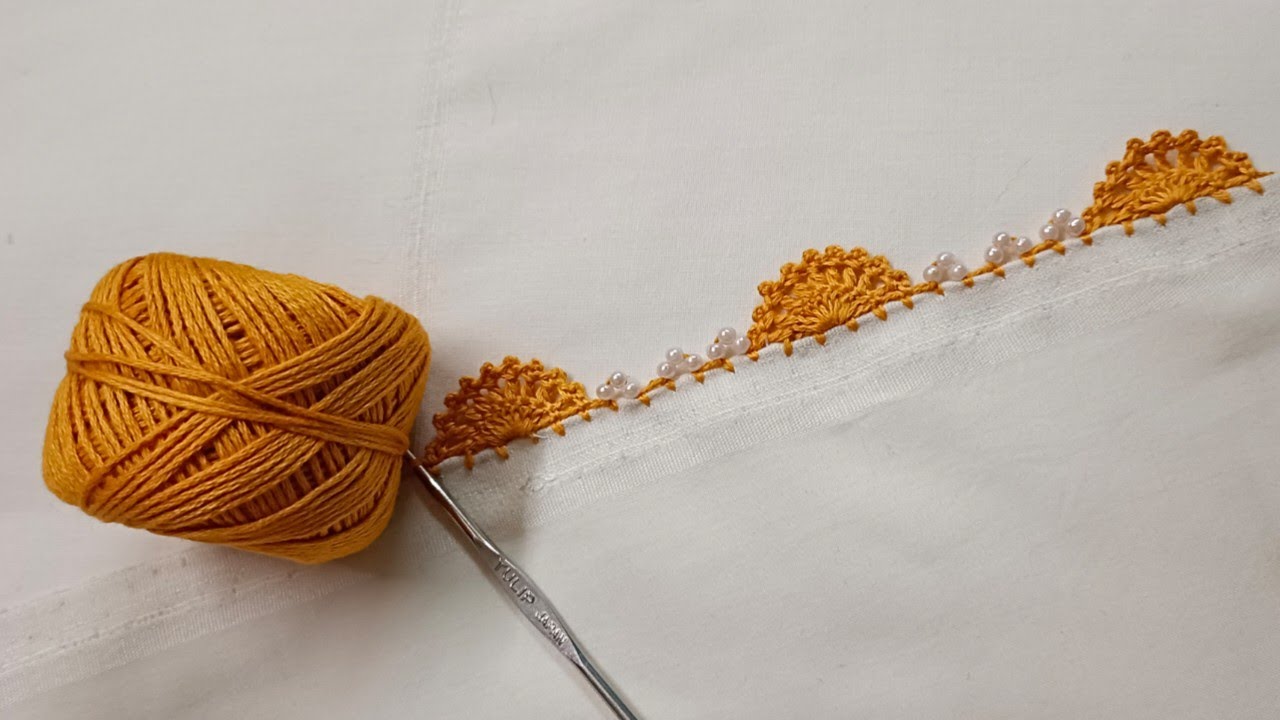 Easy dupatta neck and sleeves crochet lace design/ asani se banaye gale ...