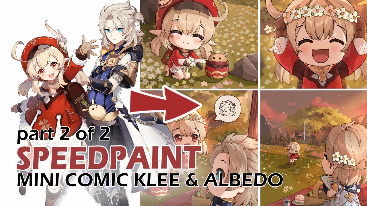 【GENSHIN IMPACT SPEEDPAINT】Klee & Albedo l Part 2 of 2 - RENDERING AND ...