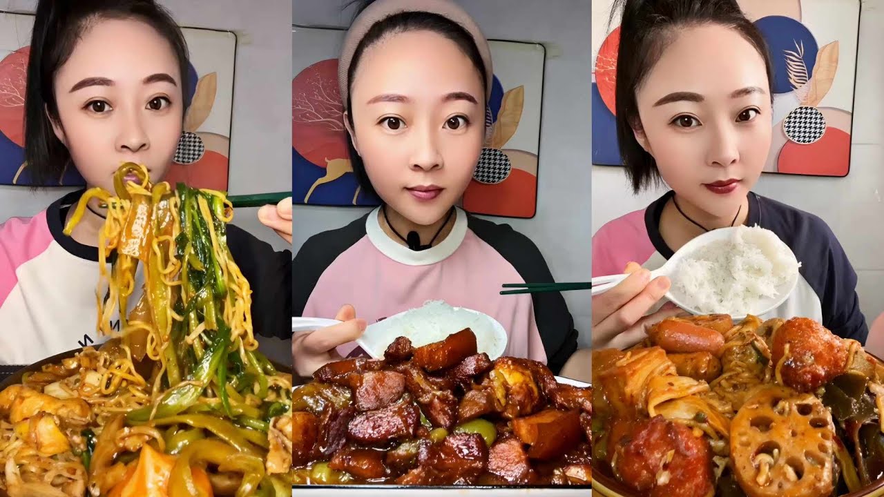 ASMR | Braised Pork and Rice Eating | mala xiangguo | Chicken Stew Rice | Spicy Mix Noodles ...