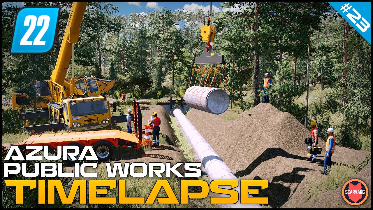 🚧 Lifting & Laying Pipes, Using Zip Line On Adventure Park ⭐ FS22 Azura ...