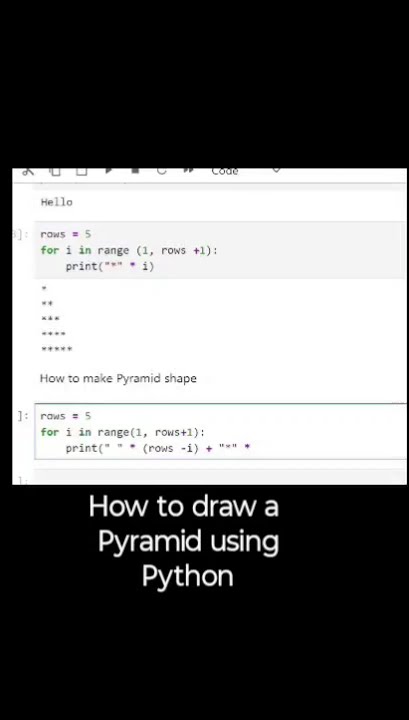 How to Draw a Pyramid using Python | #pyhton #pythonprogramming #jupyternotebook #coding - YouTube
