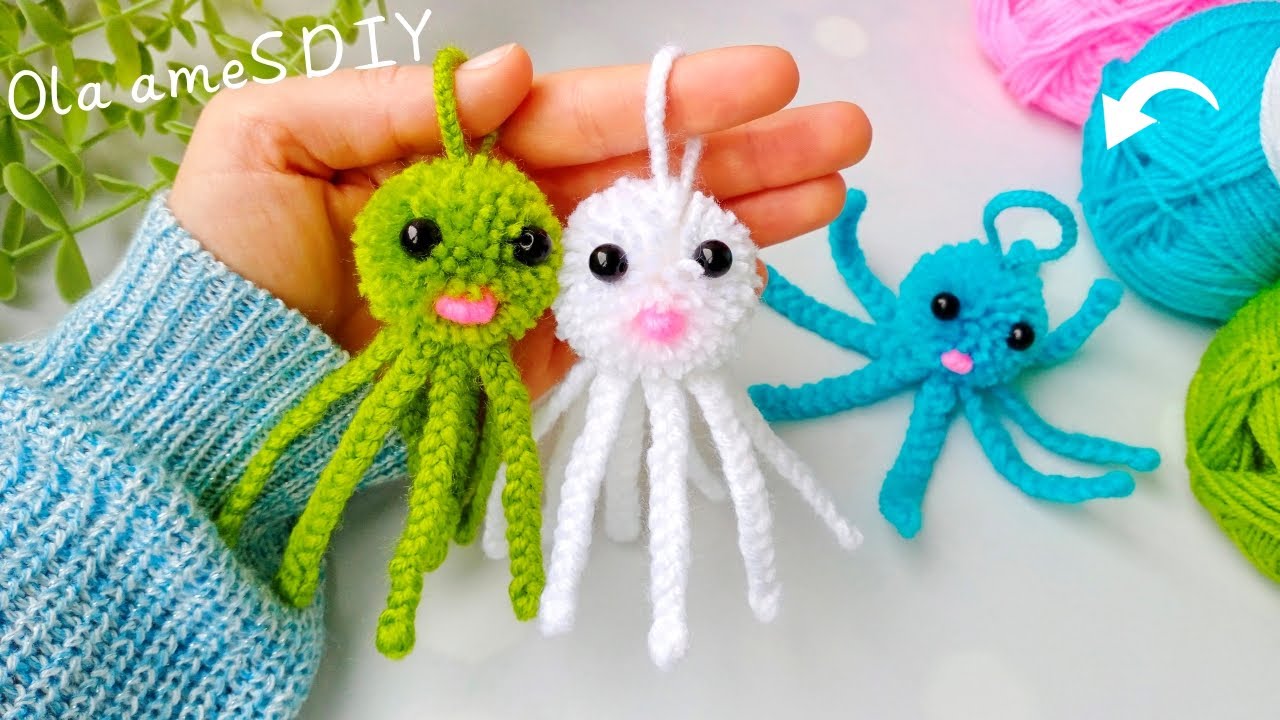 It's so Cute 💖☀️ Super Easy Octopus Making Idea with Yarn - You will ...