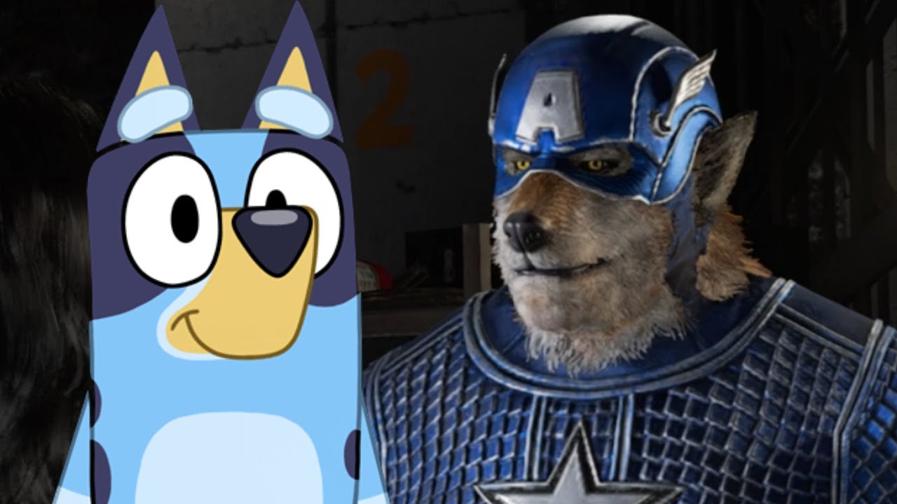 I put a Bluey voice over Captain America - YouTube