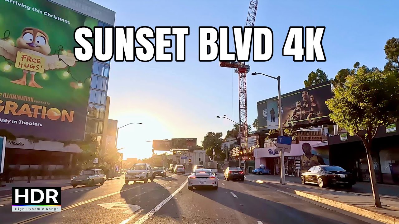 Los Angeles Sunset BLVD at Sunset 4K Drive - YouTube