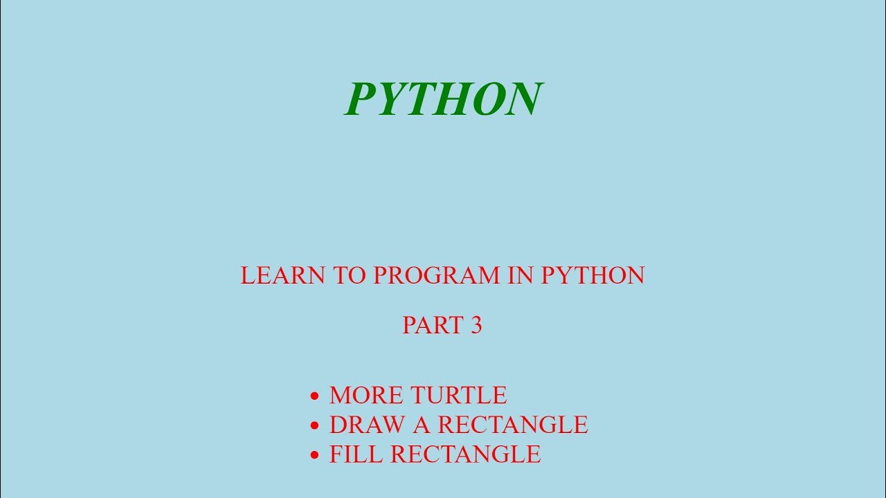 PYTHON - CONTINUING OF THE TURTLE - YouTube