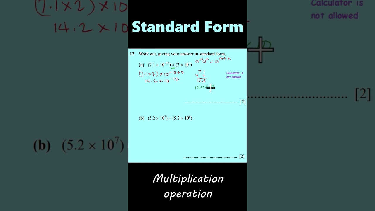How To Multiply Numbers In Standard Form mathshorts shorts YouTube How To Multiply Numbers In Standard Form mathshorts shorts YouTube