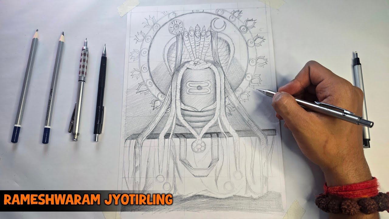 Rameshwaram Jyotirling || Shivling || Drawing|| Part - 01 || Kishan ...