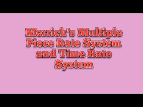 Merrick's Multiple Piece Rate System and Time Rate System - YouTube