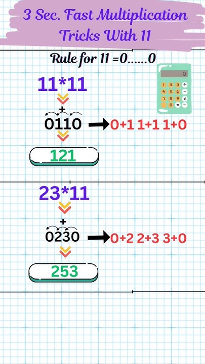 3 sec. multiplication tricks with 11 |math tricks |fast calculation tricks #shorts # ...