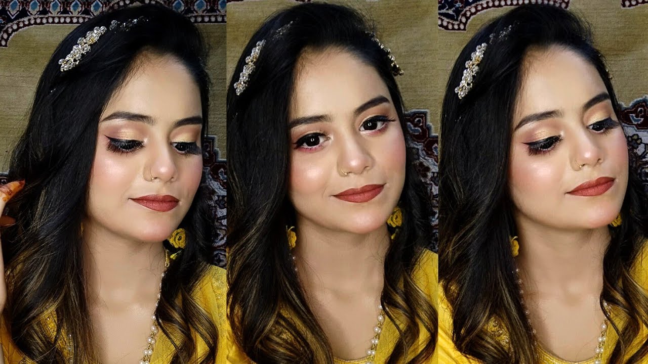 Colourful Haldi Look 🌈 || Haldi appropriate Makeup Tutorial || - YouTube