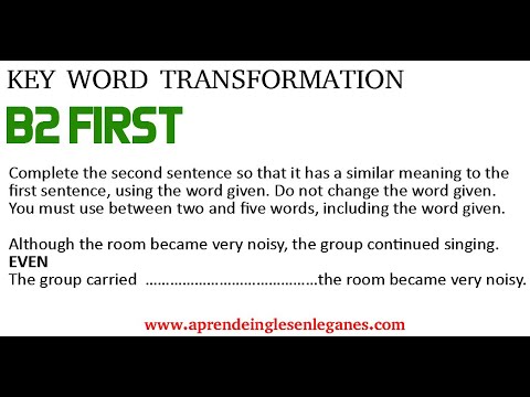 B2 First - Key Word transformation exercise #11 - YouTube