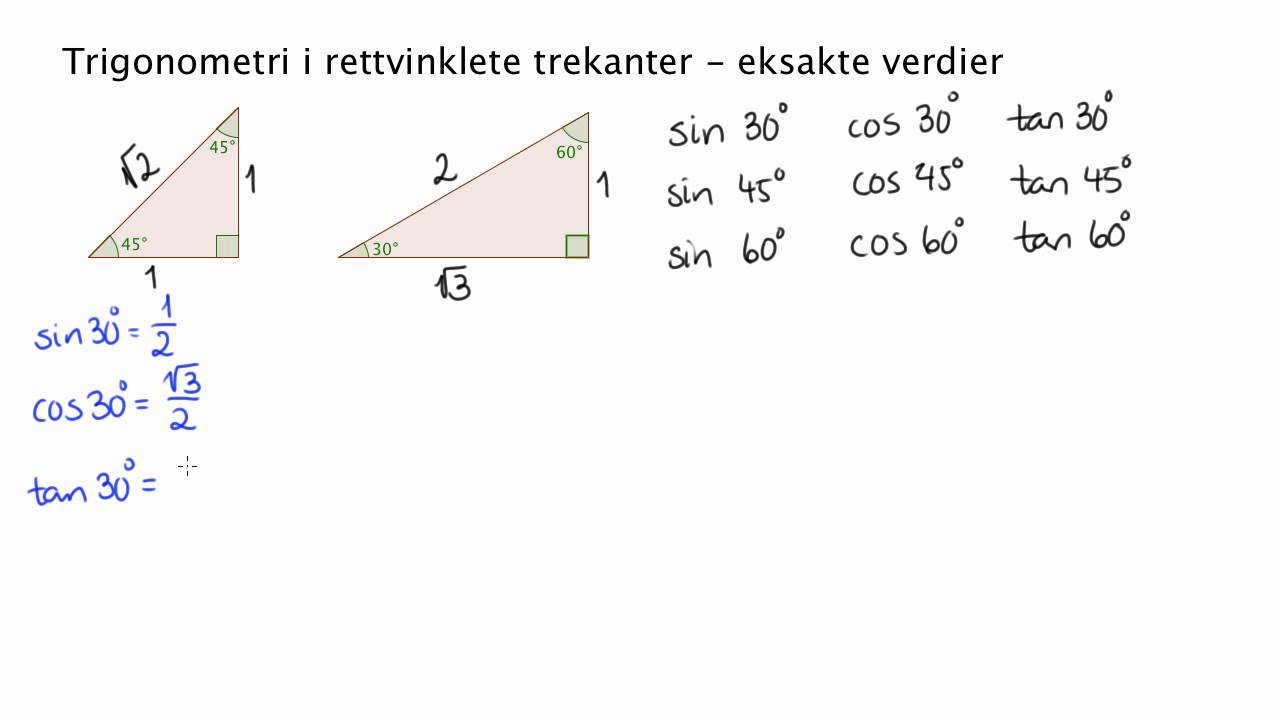 R2 trigonometri eksakte verdier - YouTube