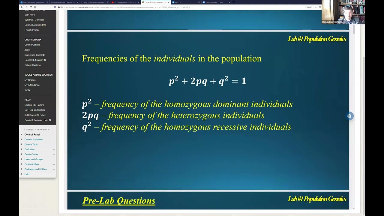 Lab #1 Population Genetics 1307 Fall 2021 BBS - YouTube