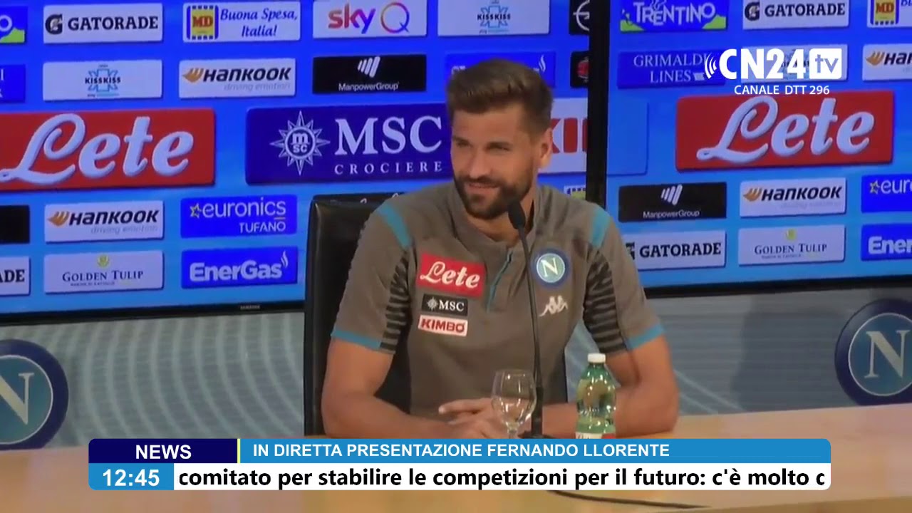 SSC Napoli, la presentazione ufficiale di Fernando Llorente - YouTube