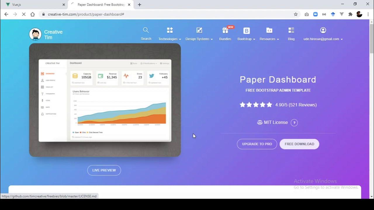 Tutorial menggunakan template bootstrap pada framework Vue JS - YouTube