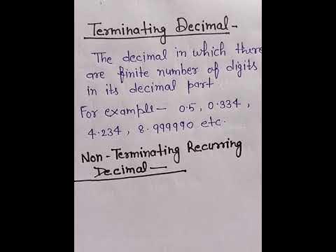 Definition of terminating and non terminating recurring decimal by ...