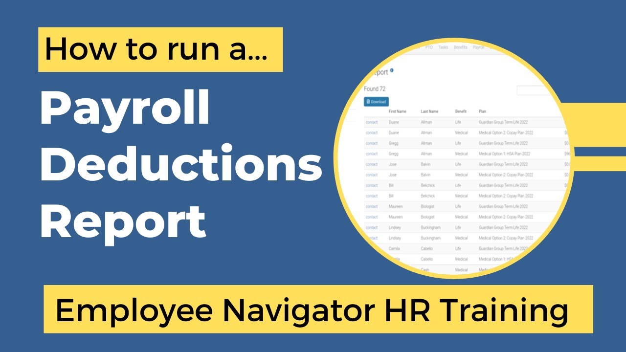 Run a Payroll Deductions Report in Employee Navigator - YouTube