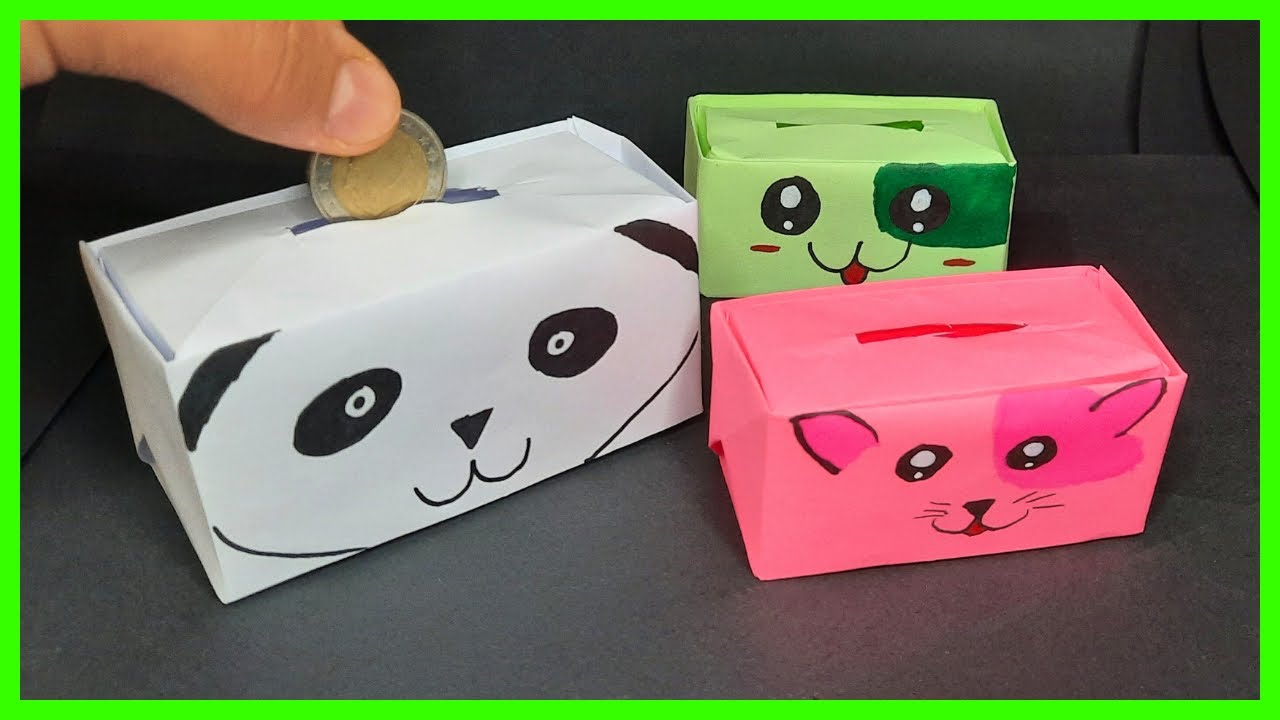 ⩥ Cómo hacer una ALCANCIA de papel | ORIGAMI Paso a Paso - YouTube