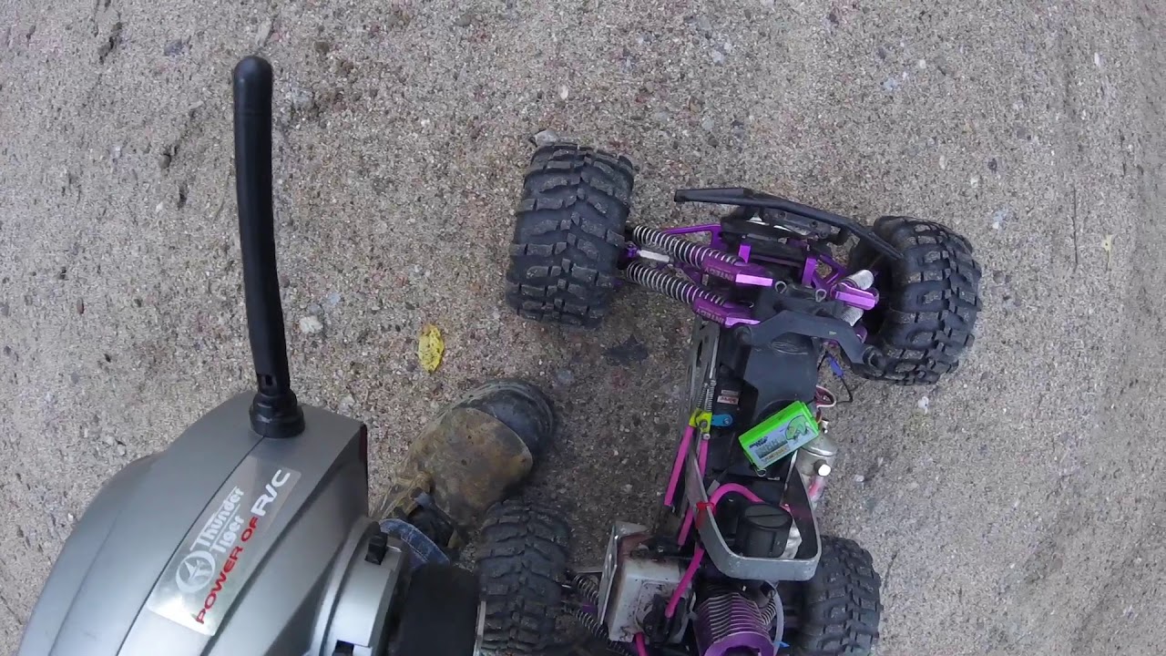 Chasing my HPI SAVAGE with a mini atv - YouTube