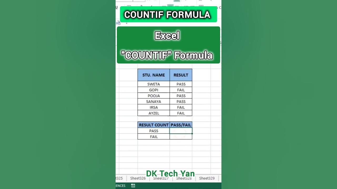 Excel tricks for beginners COUNTIF Formula implement #excel #exceltips #exceltricks #techshorts ...