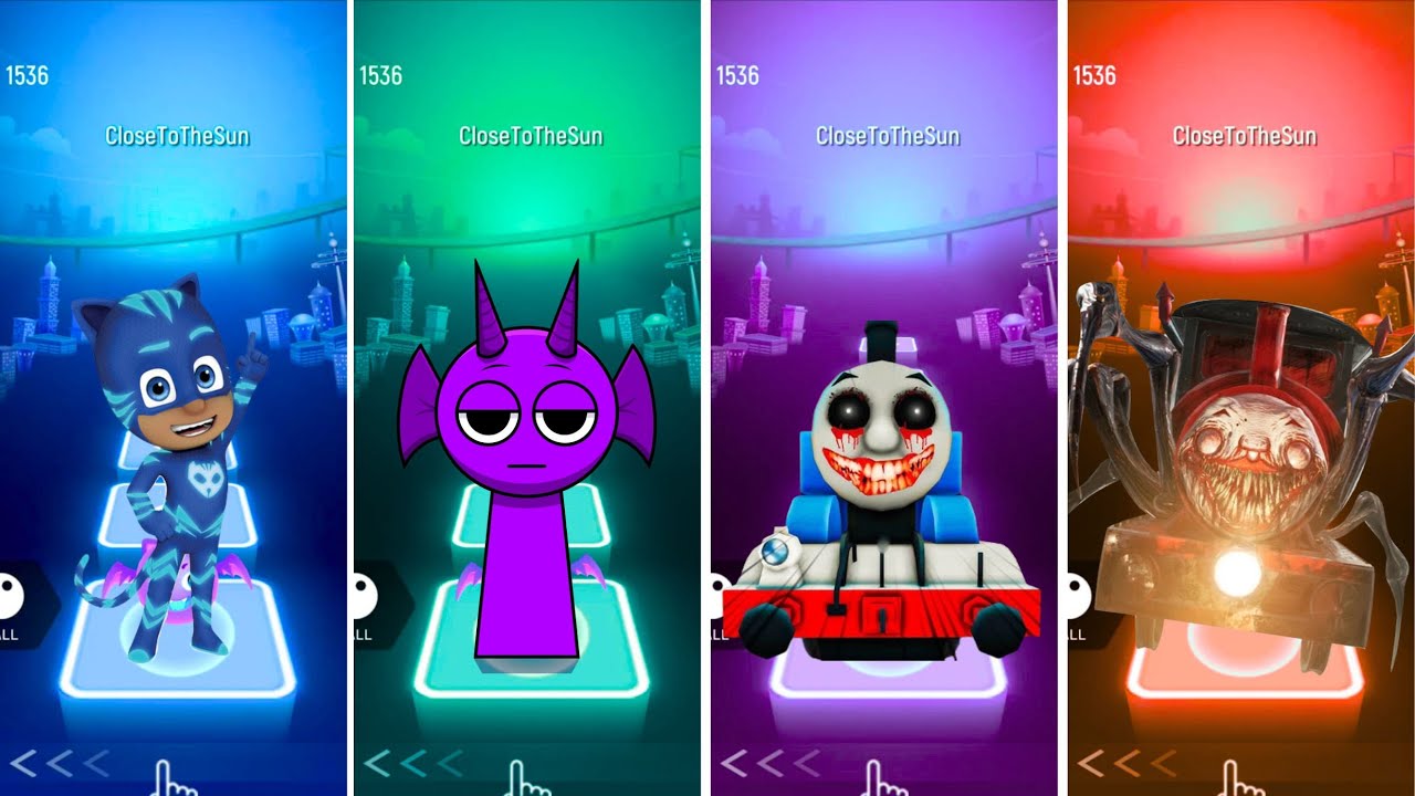 PJ MASK BLUE 🆚 SPRUNKI DURPLE 🆚 CURSED THOMAS 🆚COCOCHARLES - 🎶TILESHOP ...