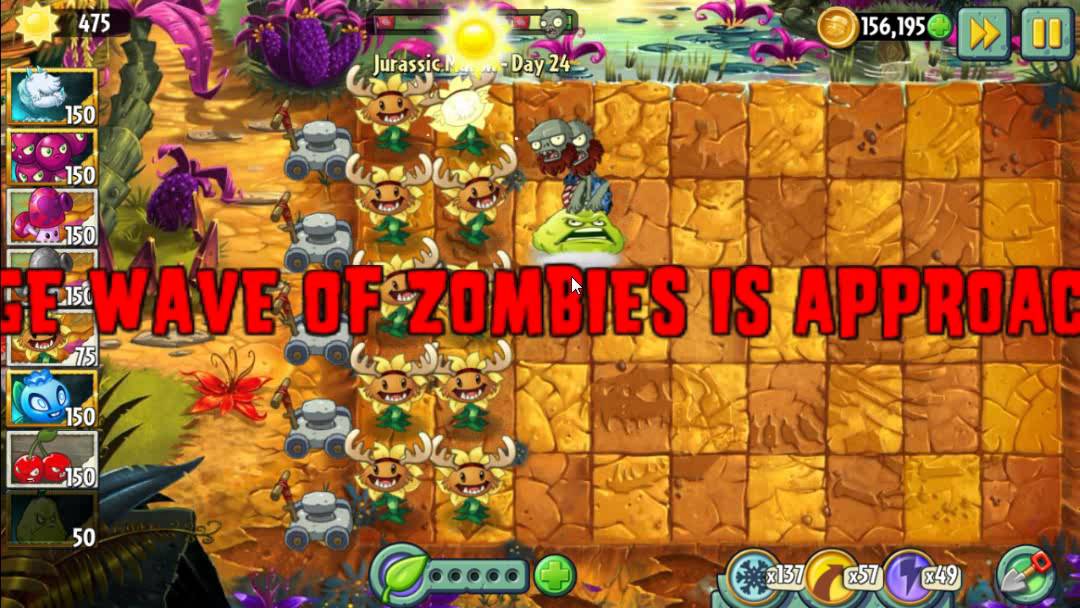 Plants Vs Zombies 2 Cold Snapdragon in Jurassic Marsh - YouTube